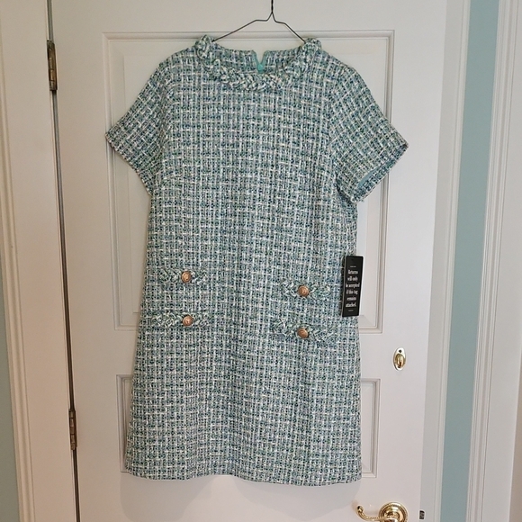 Tuckernuck | Dresses | Tuckernuck Kids Tweed Dress In Blue And White ...